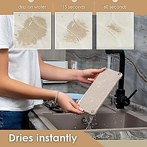 BRANDOVO Stone Sink Caddy - Instant Dry Sink Organizer - Kitchen Soap Tray - Fast Drying Stone Sink Tray - Kitchen Sink Caddy White Stone Sink Caddy - 9.8x3.9 inches