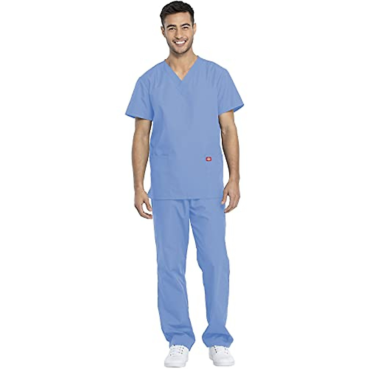 Dickies Men & Women Top and Pant Scrubs Set Plus Size DKP520C, 3XL, Ciel