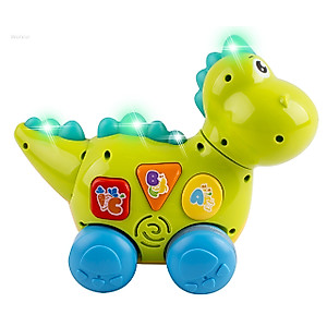 WolVolk Talking Dinosaur Toy with Lights and Sounds for Kids - Teaching, Learning, Activity, Walking & Fun Action