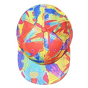 Quanhaigou Hip Hop Snapback Hat Unisex Trucker Hat Hip Hop Plaid Flat Bill Brim Adjustable Baseball Cap Red Blue