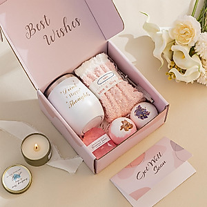 Get Well Soon Gifts for Women,Get Better Soon Care Package Gift Basket for Sick Friends After Surgery,Feel Better Self Care Sympathy Gift,Thinking of you Box for Mom Her Female with Coffee Tumbler