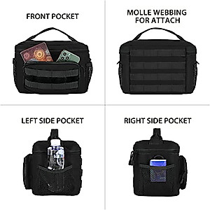 HUNTVP Tactical Lunch Bag for Men Women Adult Insulated Lunch Box Large Durable Leakproof Cooler Tote for Work Office Travel Lunchpail (Black)