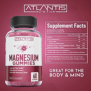 Magnesium 60 Gummies + Sugar Free Keto Apple Cider Vinegar 60 Gummies