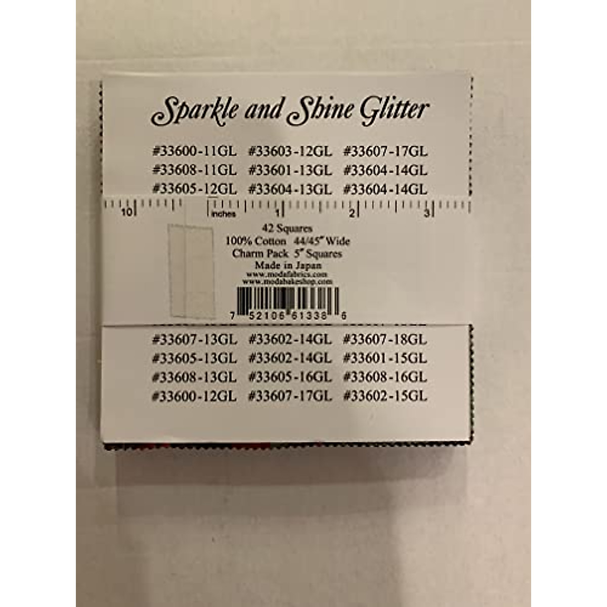 Moda Fabrics Sparkle & Shine Glitter Charm Pack by Moda; 42-5 Inch Precut Fabric Quilt Squares, Assorted (33600PPGL)
