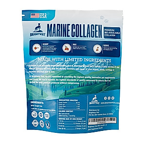Wild Caught Marine Collagen Peptide for Dogs- Improves Gut, Skin & Coat Health, Allergies, Pet Mobility Hip & Joint Supplement Health