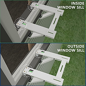 Wintcomfort Window Air Conditioner Bracket, Heavy Duty AC Support with 2 Arms, Up to 200 lbs, Universal Fit 5,000 to 22,000 BTU Window Units