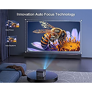 [Auto Focus/Keystone] 4K Projector with WiFi 6 and Bluetooth 5.2, 500 ANSI Lumens WiMiUS P64 Native 1080P Outdoor Movie Proyector, 50% Zoom, Home Projector Compatible with iOS/Android/HDMI/TV Stick