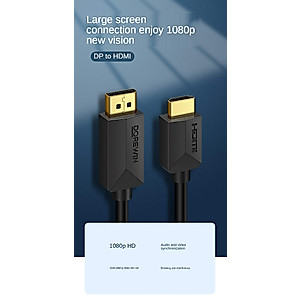 Sheng Jie Dp to Hdmi Adapter Displayport Interface Hd Cable Desktop Computer Host Graphics Card Converter to Monitor Video Cable Adapter Cable 4k60hz Male to Female