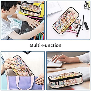 Ee-Vee Pencil Case Big Capacity Pen Bag Stationery Bags Portable Storage Bag Makeup Case for School Office Home, Black