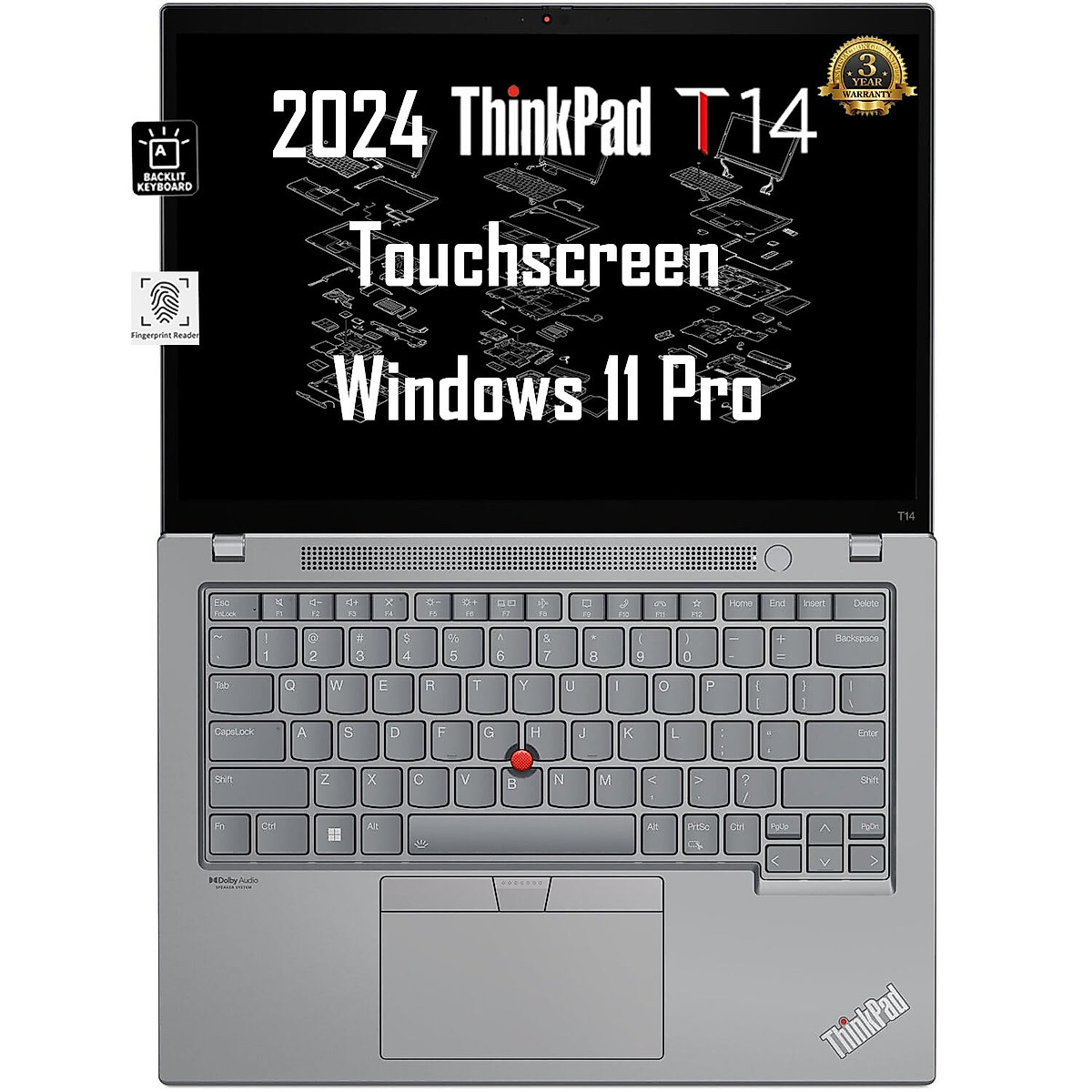 2024 Lenovo ThinkPad T14 Gen 3 Business Laptop (14" FHD+ Touchscreen, AMD Ryzen 7 Pro 6850U, 16GB DDR5 RAM, 2TB SSD, 8-Core (Beats i7-1165G7)), Backlit, Fingerprint, FHD Webcam, 3-Yr WRT, Win 11 Pro