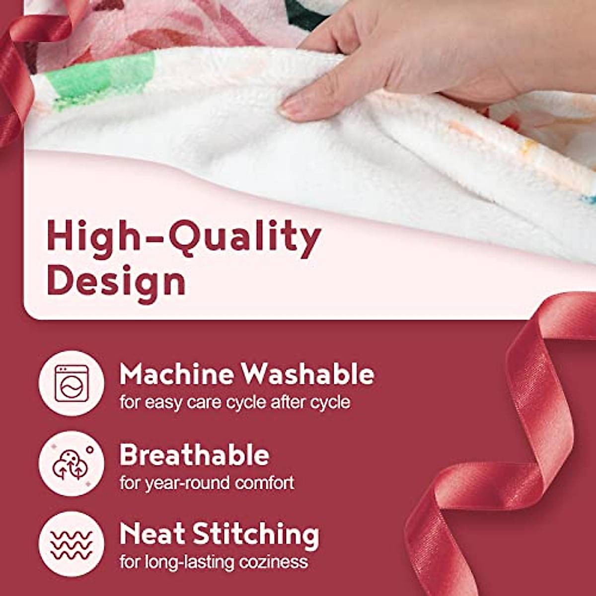 ADEXDO Gifts for Mom from Daughter, Blanket for Mom Gifts, Anniversary Mom Birthday Gifts, I Love You Mom Blanket, Throw Blanket 60" × 50" (White)