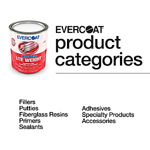 Evercoat High Production Lite Weight - Plastic Body Filler - Tack-Free & Clog-Free Formula - 128 Fl Oz