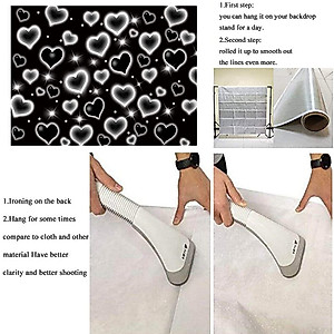 Black Heart Early 2000s Backdrop Love Heart 90s Old School Photography Background Sweet 16th 18th 21th 30th Women Men Happy Birthday Party Decoration 7x5FT