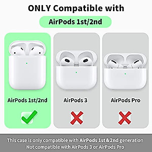 MOLOVA Case for Airpods 1&2,Soft Silicone 3D Cute Funny Cool Fun Cartoon Character Kawaii Fashion Cover with Keychain (Boba Tea Cow)