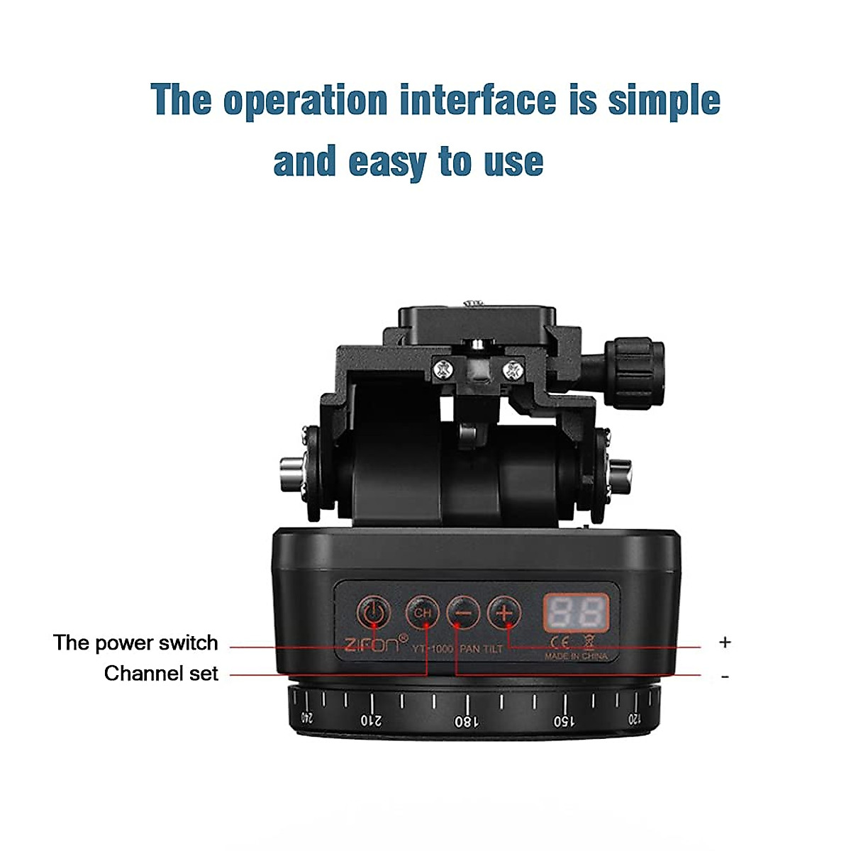 Mcoplus YT-1000 Remote Control Pan Tilt Head, Automatic Motorized Rotating Panoramic Head for Smartphones/DSLR Cameras/Action Cameras (Limited Weight Under 1kg)