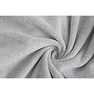 E.W Apparel Kids Boys Girls Hooded Towelling Bathrobe Dressing Gown 100% Cotton Terry Towel Soft Terry Cloth Robe 5-16 Years(Grey,11-12 Years)