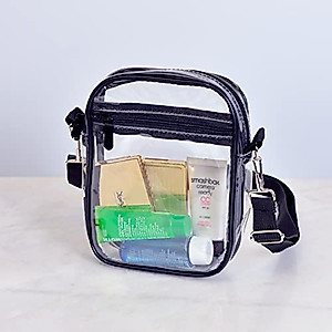 Youngever Clear Cross Body Messenger Bag, Small Clear Bag, Heavy Duty (2 Pack)