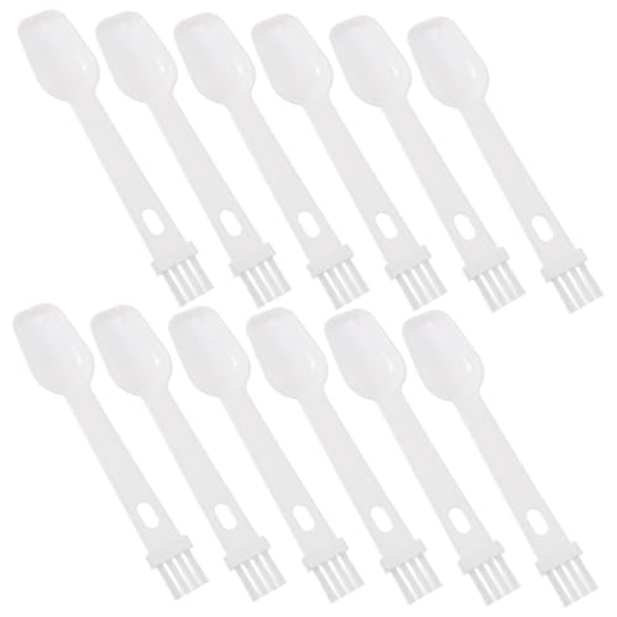 Amosfun 12pcs Grinder Cleaning Brush Espresso Ground Coffee Espumador De Leche Practical Coffee Bean Spoon Coffee Beans Espresso Coffee Grinder Brush Tea Spoon Coffee Measuring Pp White