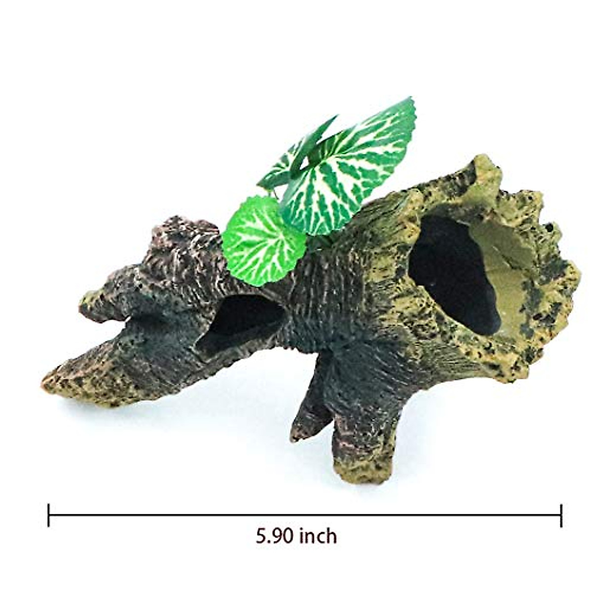 HRRIVE Aquarium Tree Stump Hollow Rocks for Fish Tank Decoration, Reptile Climbing Tree Stump Snake Hides for Terrarium Habitat Decor