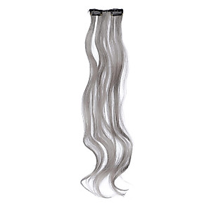 SWACC Women 20 Inches Curly Full Head 7 Separate Pieces Heat Resistance Synthetic Hair Clip in Hair Extensions (Grey)