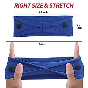 ABAMERICA Headbands with Button for Mask, Wide Nurses Headbands Non Slip Elastic Ear Protection for Women Men Doctors Sweatband Headband (BUTTON- 4 PACK COLOR13)