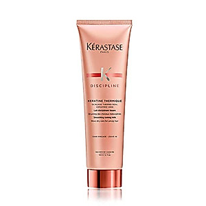 Kerastase Discipline Keratine Thermique Blow Dry Primer Serum | Pre-Styling Cream & Heat Protectant | Smooths & Strengthens Hair Fiber | With Morpho-Keratine & Ceramides | For All Hair Types | 5.1 Fl Oz