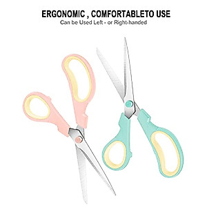 Scissors, All Purpose Thickened Scissor 8.5", Upgrade Stainless Steel Sharper Comfort Grip Scissors for Office School Supplies, Right/Left Handed, 3-Pack…