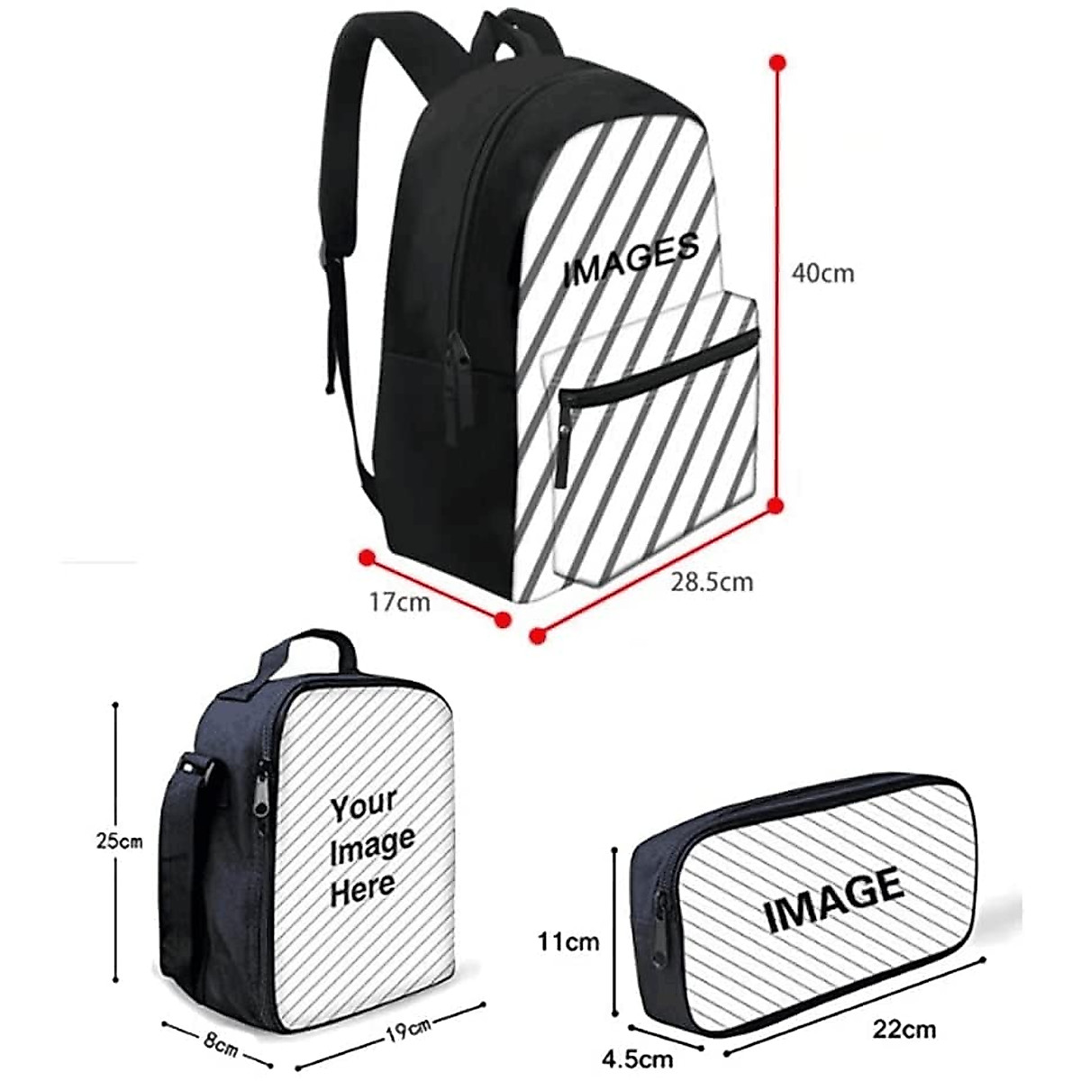 BIGCARJOB Pig Prints Elementary Girls School Bookbag Rucksack for Primary Girls School Backpack Set with Lunch Kits