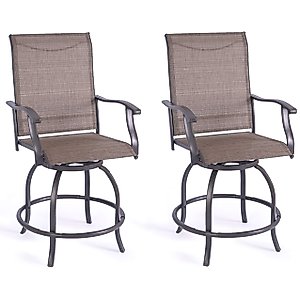 Kozyard Isabella High Swivel Bar Stools/Chair Set for Home Patio, Back Yard, Cafes, Bistro, Restaurants and Chic Bars (Textilence)