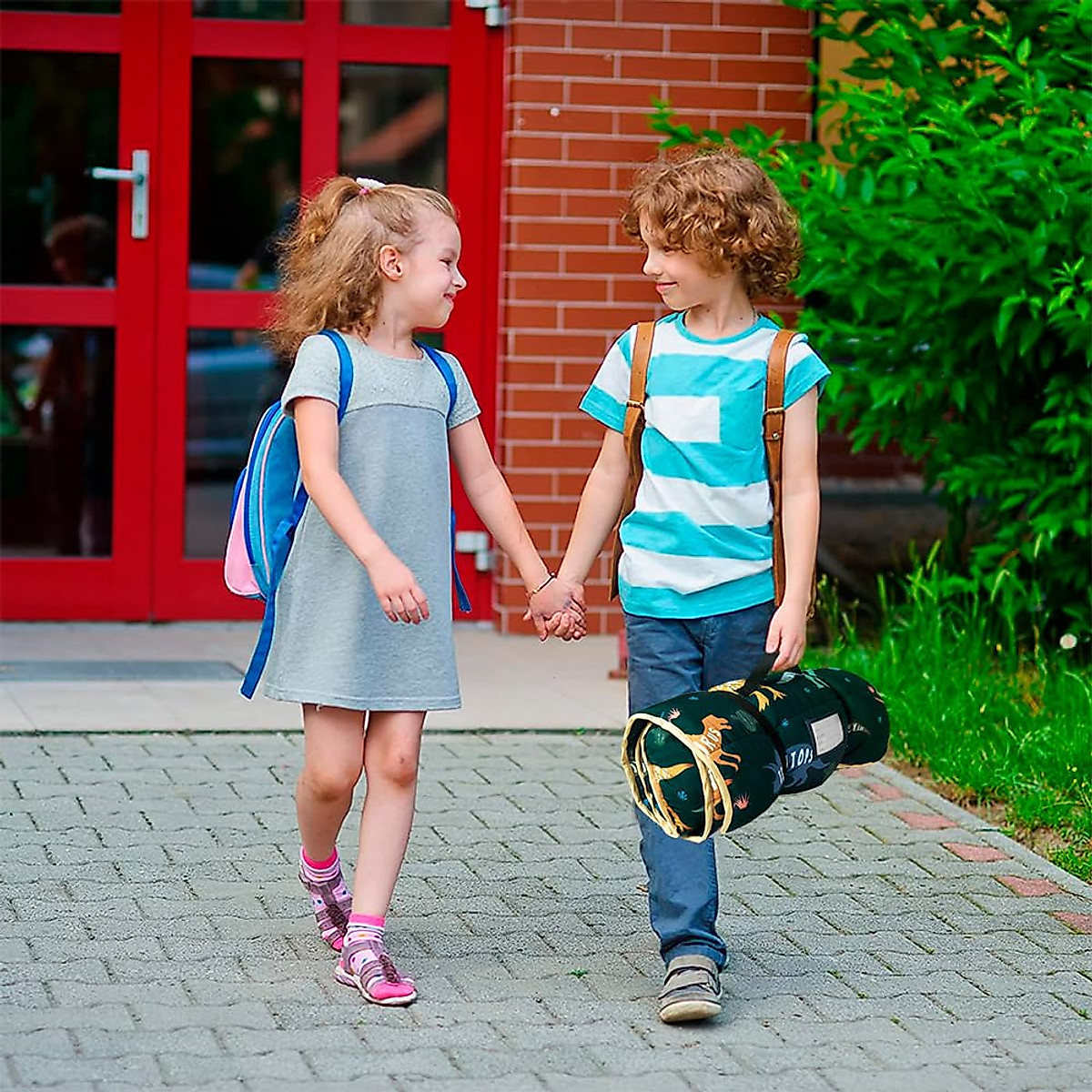 Nap Mat- Toddler Nap Mat with Pillow & Fleece Blanket- 55''*35''*2'' Nap Mat for Toddlers- Nap Mats for Preschool, Daycare