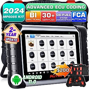 Autel MaxiPRO MP808S PRO Ver. w/All 11 OBD Adapters, 2-Year Update ($700 Valued), 2024 ECU Coding Bidirectional Scanner, Same as MS906BT/ MS906 Pro, Upgrade of DS708 DS808 MP808 30+ Services AutoAuth