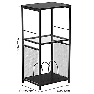 CADUKE Vinyl Record Stand 3 Tier Record Player Stand with Vinyl Storage Turntable Stand with Shelf Black Record Player Table Industrial Vinyl Record Player Display Stand for Living Room Bedroom