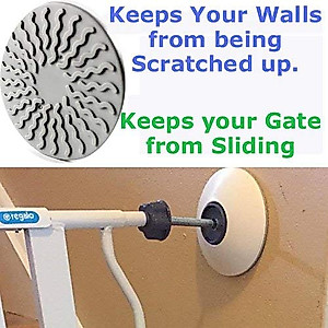 4 Pack Wall Cups for Baby Gates, Wall Protection Guard Saver Protects Wall Surface, Door, Wooden Stairs. Safety Fit for Walk Through Security Pressure Mounted Gates