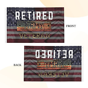 Army Retired Flag Flag 3x5 Feet Double-Sided Outdoor Decoration