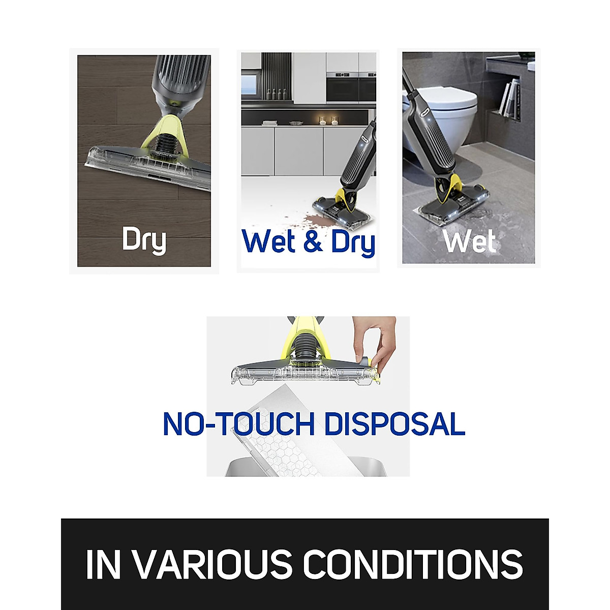 Kodahome Replacement Mop Pads for Shark Vacmop VM252 VM250 QM250 VM200 VM190 Disposable Hard Floor Vacuum Mop Pad Refills, for Daily & Polishing as Long Soft Microfiber (Gray 8 Count)