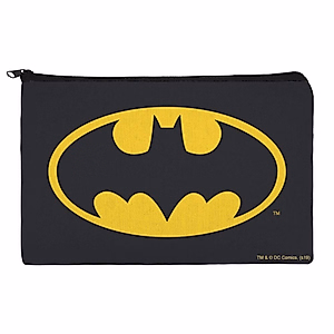 Batman Classic Bat Shield Logo Pencil Pen Organizer Zipper Pouch Case
