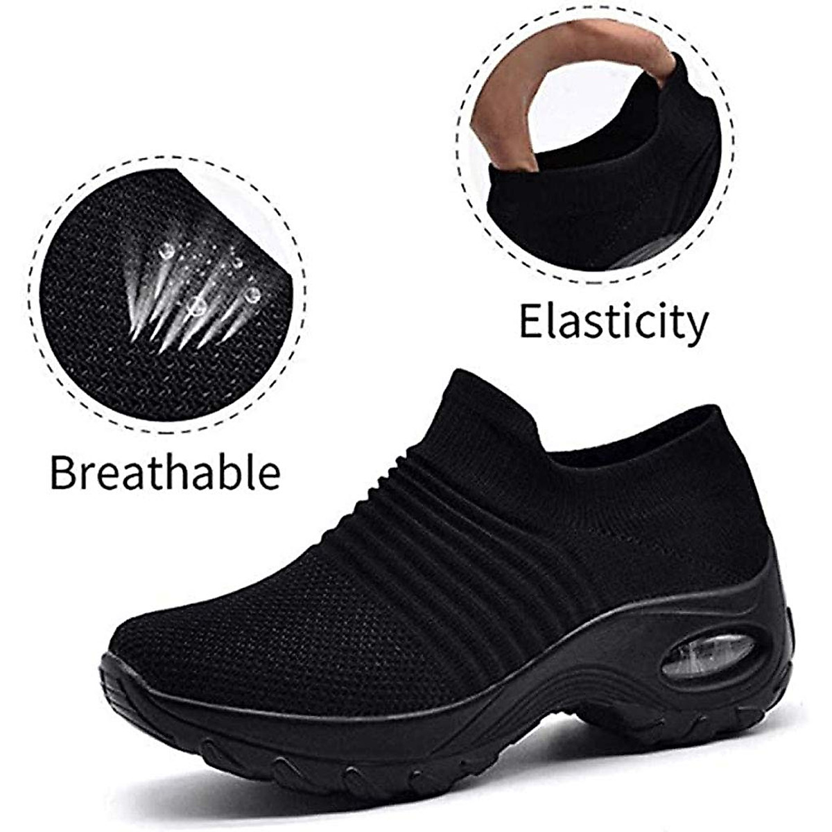 Super Soft Women’s Walking Shoes Ladies Soft Comfy Sole Sneakers Sock Shoes