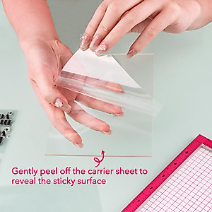 Briartw 4.75x6 Grip Mat with Printed Guides,Multi-Use Non-Slip Sticky Mats Fit in Mini-size Stamp Positioning Tool,Photopolymer Mat for Centering & Aligning Tape-free Stenciling Ink Blending