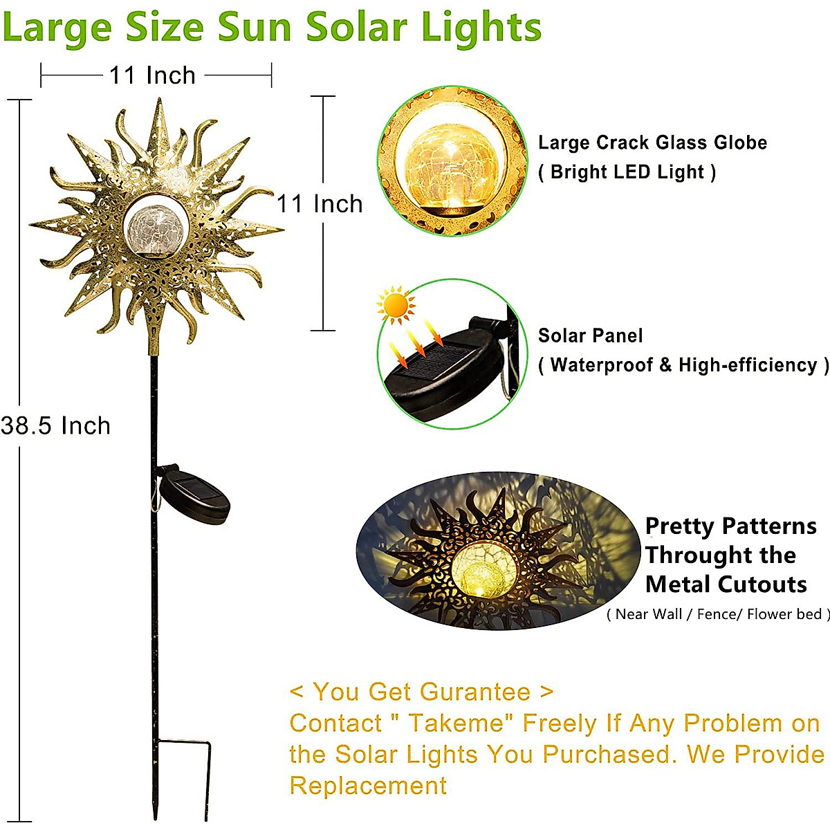 TAKE ME Garden Solar Lights Decorative Sun star Lights Outdoor