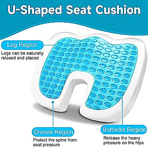 CODN Gel Chair Cushions for All-Day Sitting, Non-Slip Memory Foam Seat Cushion, Coccyx Tailbone and Sciatica Pain Relief Cushion, Chair Pad for Office Chairs, Desk Chair, Wheelchair