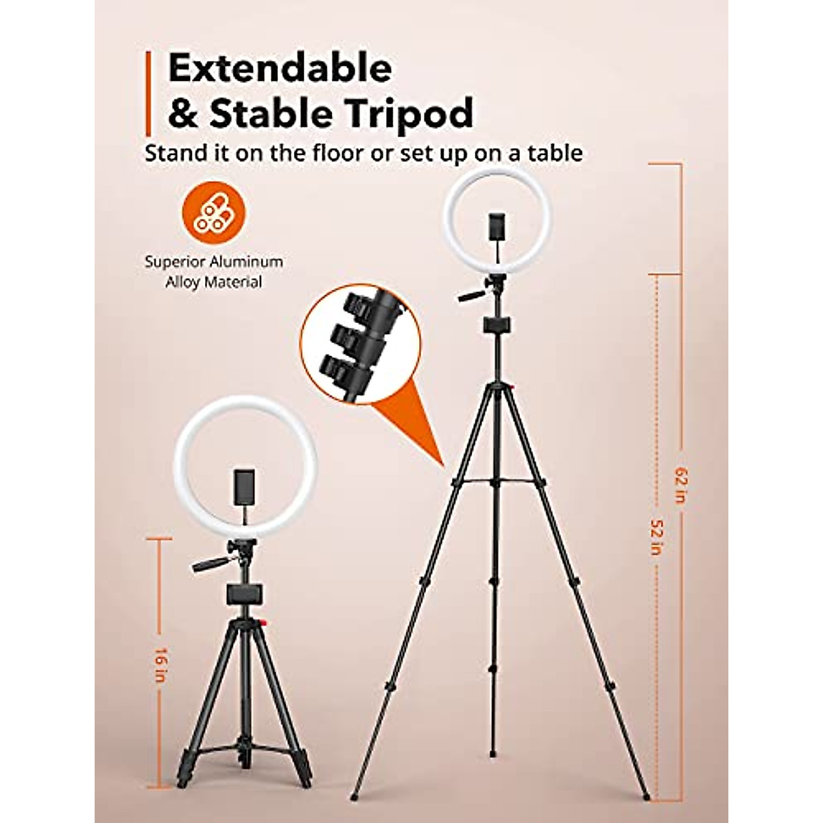 12" Ring Light, Selfie Ring Light with 3 Color Modes, Adjustable Brightness, Extendable Tripod Stand, 2 Phone Holders, Bluetooth Remote Shutter for Photography/Makeup/Vlogs/Live Stream/YouTube…