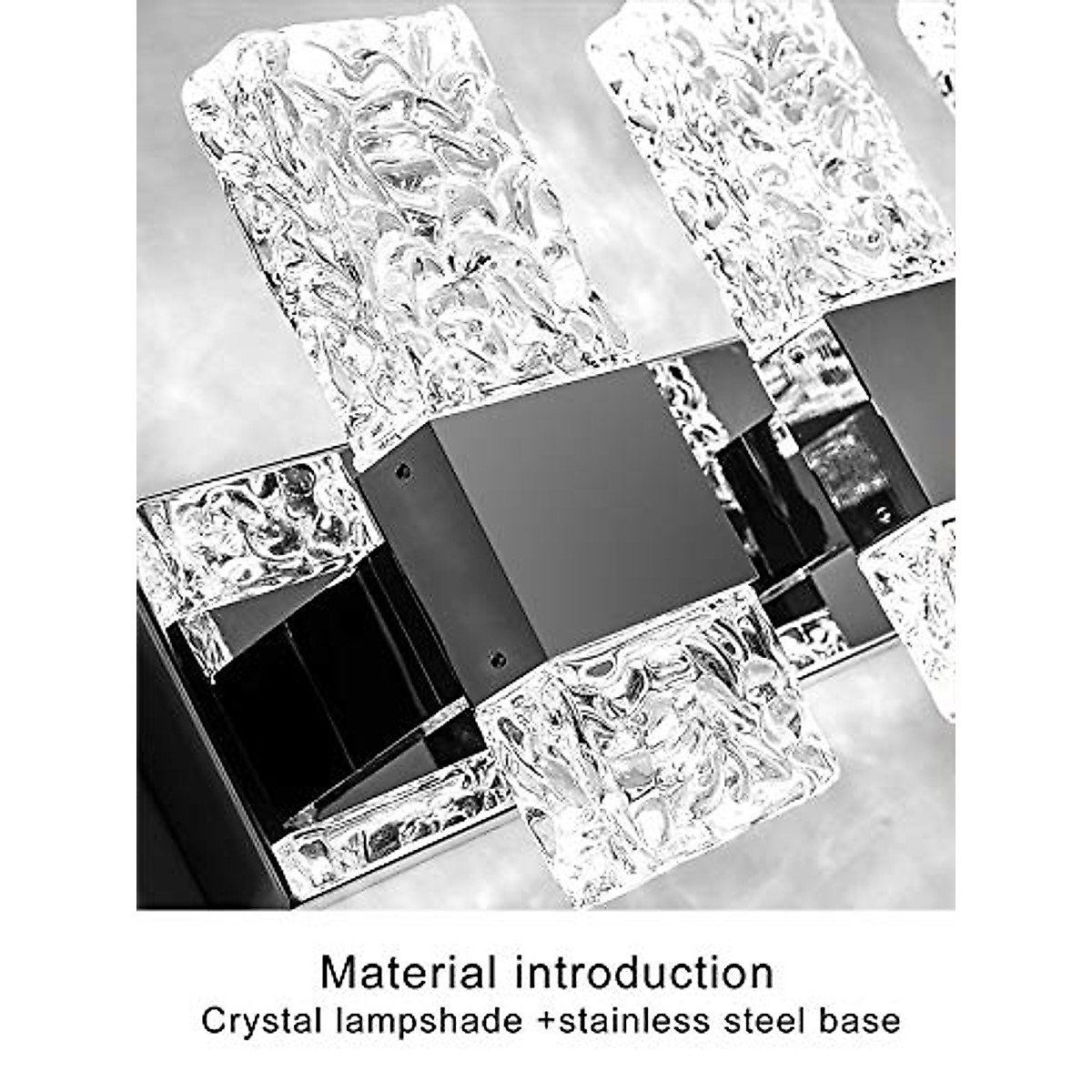 OYLYW Modern LED Bathroom Vanity Light Fixtures Chrome Stainless Steel 4 Light Wall Sconces for Bathroom Lighting Fuxture Over Mirror 28 Inch 40w LED Crystal Wall Light Cool White 5800K