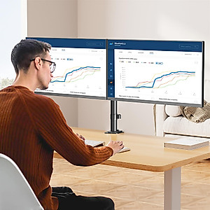 MOUNT PRO Dual Monitor Mount Fits 13-32 Inch/17.6lbs LCD Screen, Computer Monitor Desk Mount, Articulating Monitor Arm, Height Adjustable Monitor Stand for 2 Monitors, VESA Mount 75x75/100x100mm