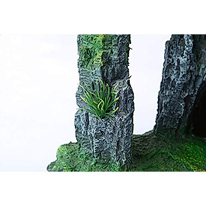 FEDOUR Aquarium Mountain View Stone Ornament Tree Rock Cave Landscape, Large Aquarium Ornament Rock Artificial Fish Tank Decoration
