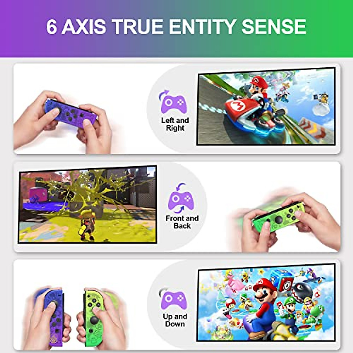 Joycon Controller for Switch,Wireless Game Switch Controller Support Motion Control/Dual Vibration（PB）