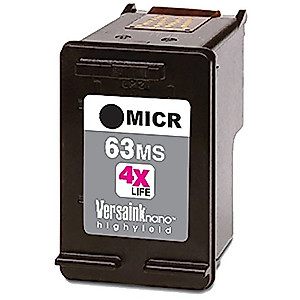 VersaInk-Nano HP 63 MS Black MICR Ink Cartridge for Check Printing
