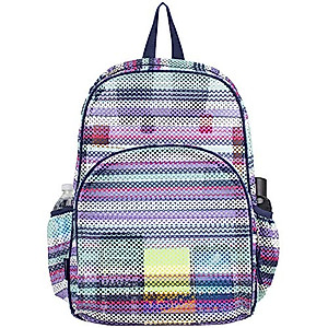 Eastsport Mesh Backpack With Adjustable Padded Shoulder Straps, Blue/Candy Stripe One Size
