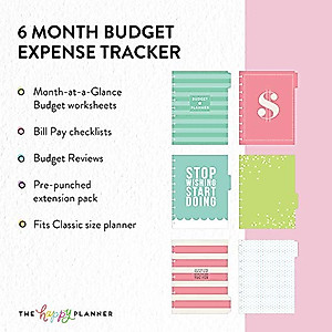 me & my BIG ideas Budget Extension Pack - The Happy Planner Scrapbooking Supplies - 6 Month Expense Tracker - Bill Pay Checklists & Budget Sheets - Stickers & Dividers for Budgeting - Classic Size