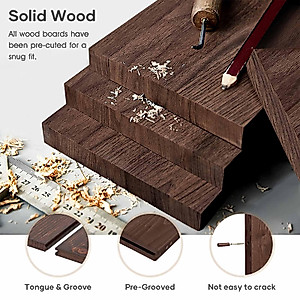 ROYMELO 30x84 inch Sliding Barn Wood Door Slab with 5ft Hardware Kit and Handle, Coffee, K Shape, Simple DIY Assembly