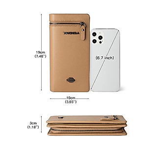 TOYOHOLA Purses Wallets for Women RFID Blocking PU Leather Zip Around Ladies Clutch Purse (Lip-Black)